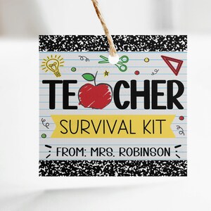 Teacher Survival Gift Tag, Welcome Back to School, First Day Back, Gift ...