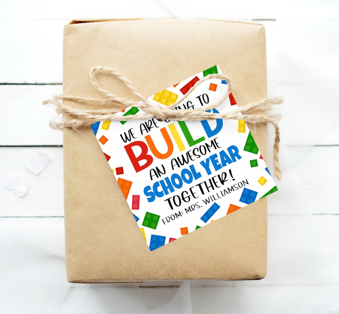 Back to School Building Blocks Gift Tag, Build an Awesome Year Together ...