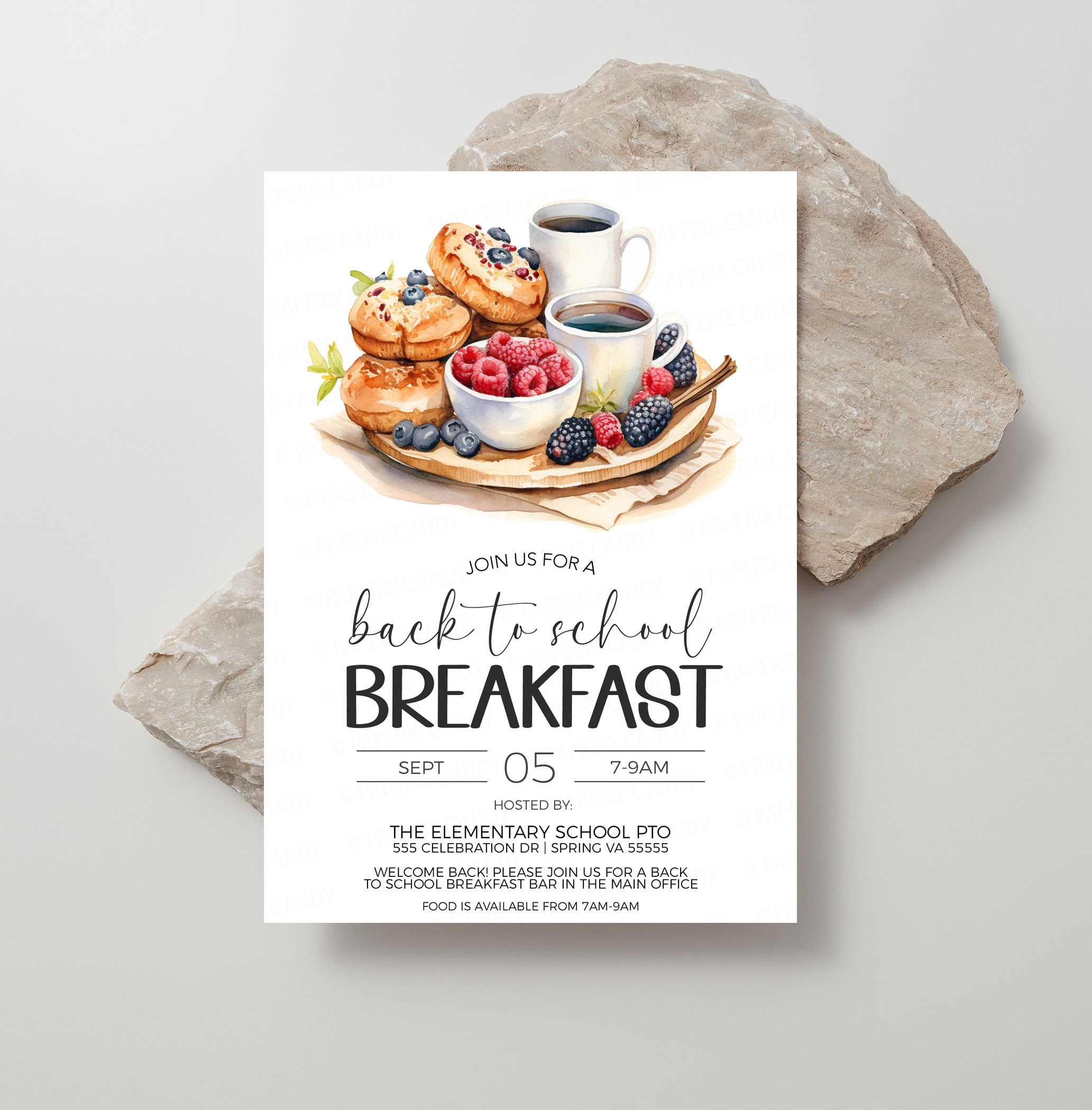 Breaskfast Invitations Printable Template Morning Photo Breakfast Bash
