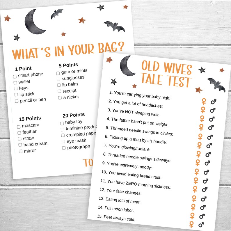 Halloween Baby Shower Games 20 Printable Baby Shower Game A - Etsy