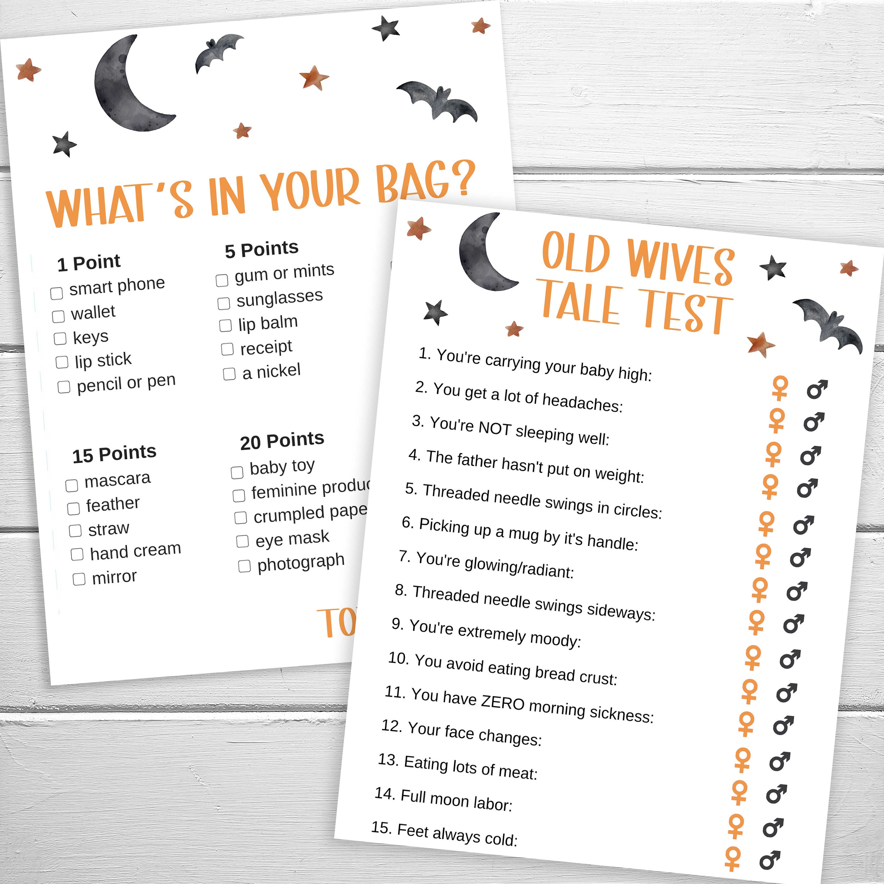 Halloween Baby Shower Games, 20 Printable Baby Shower Game, A Little ...