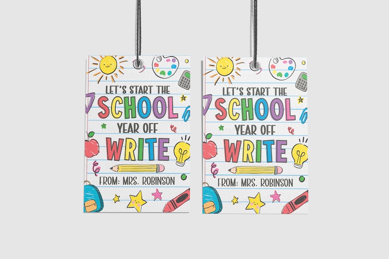 Back to School Gift Tags Let's Start the Year off Write - Etsy