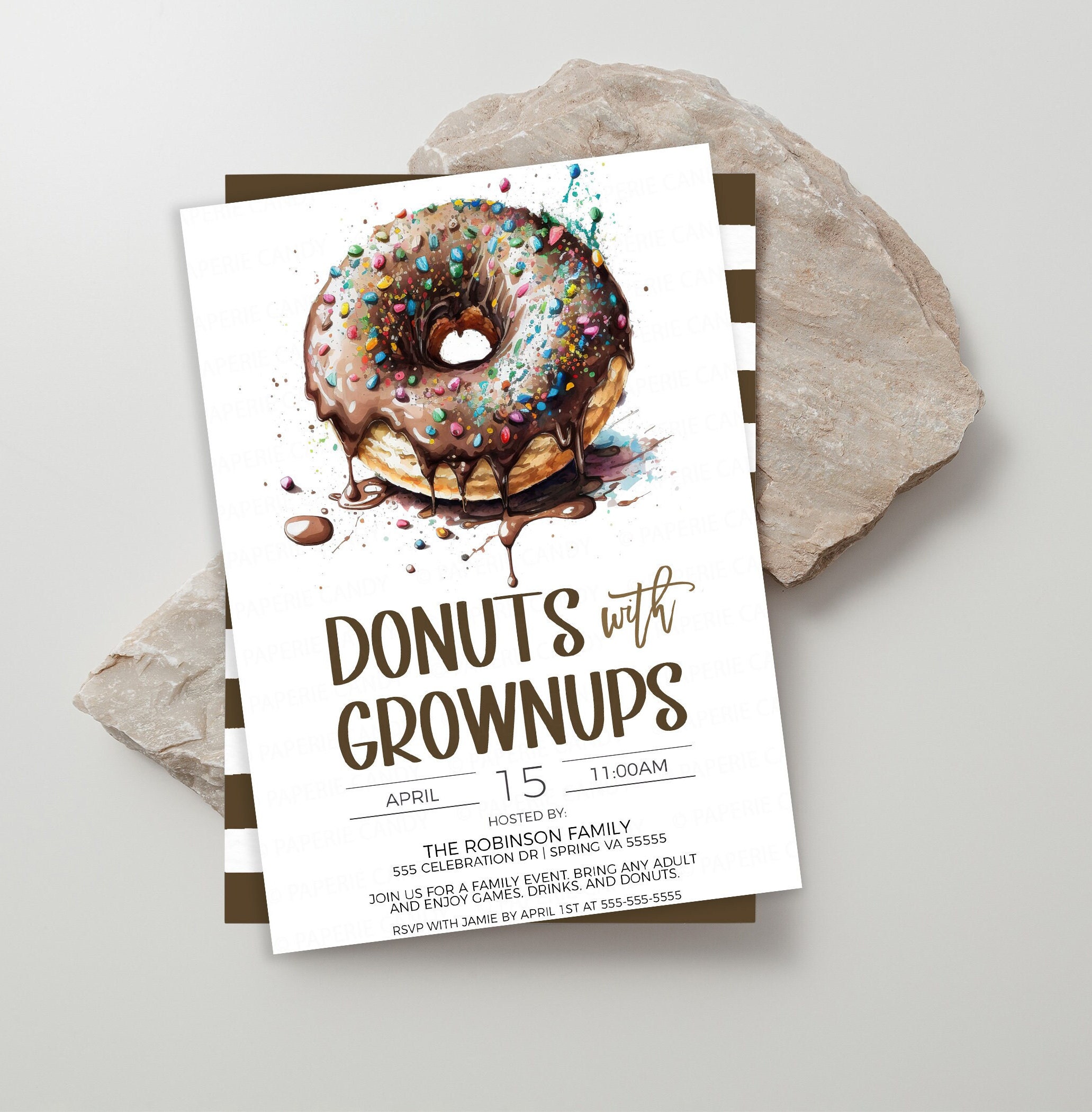 Donuts With Grownups Invitation Family Donut Invite School - Etsy