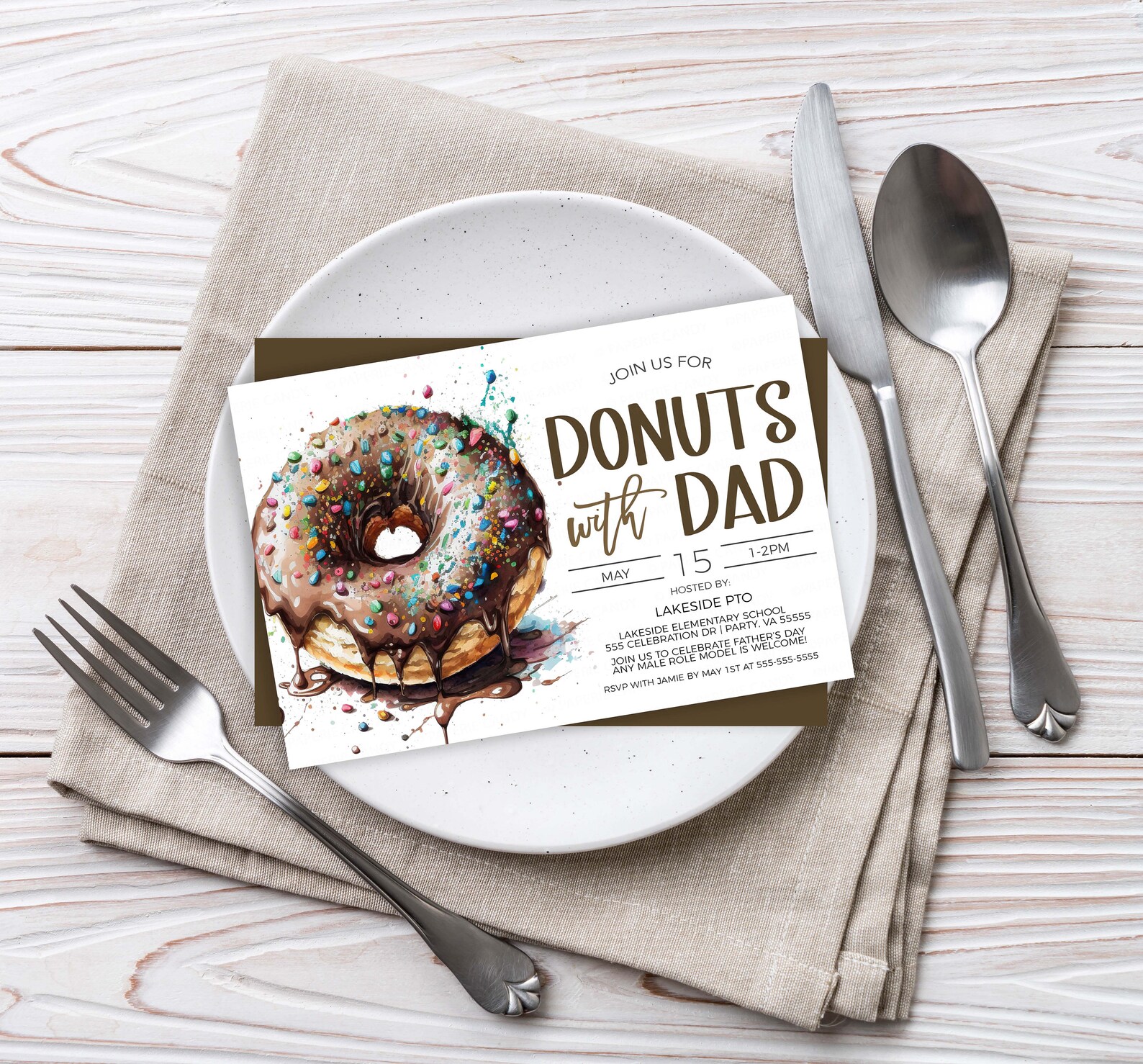 Donuts With Dad Invitation Father's Day Donut Invite - Etsy