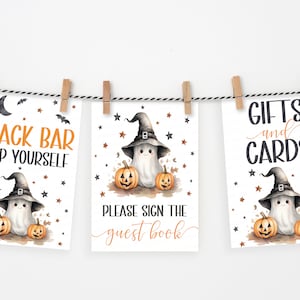 Editable Halloween Baby Shower Signs, 3 Halloween Baby Shower Sign ...