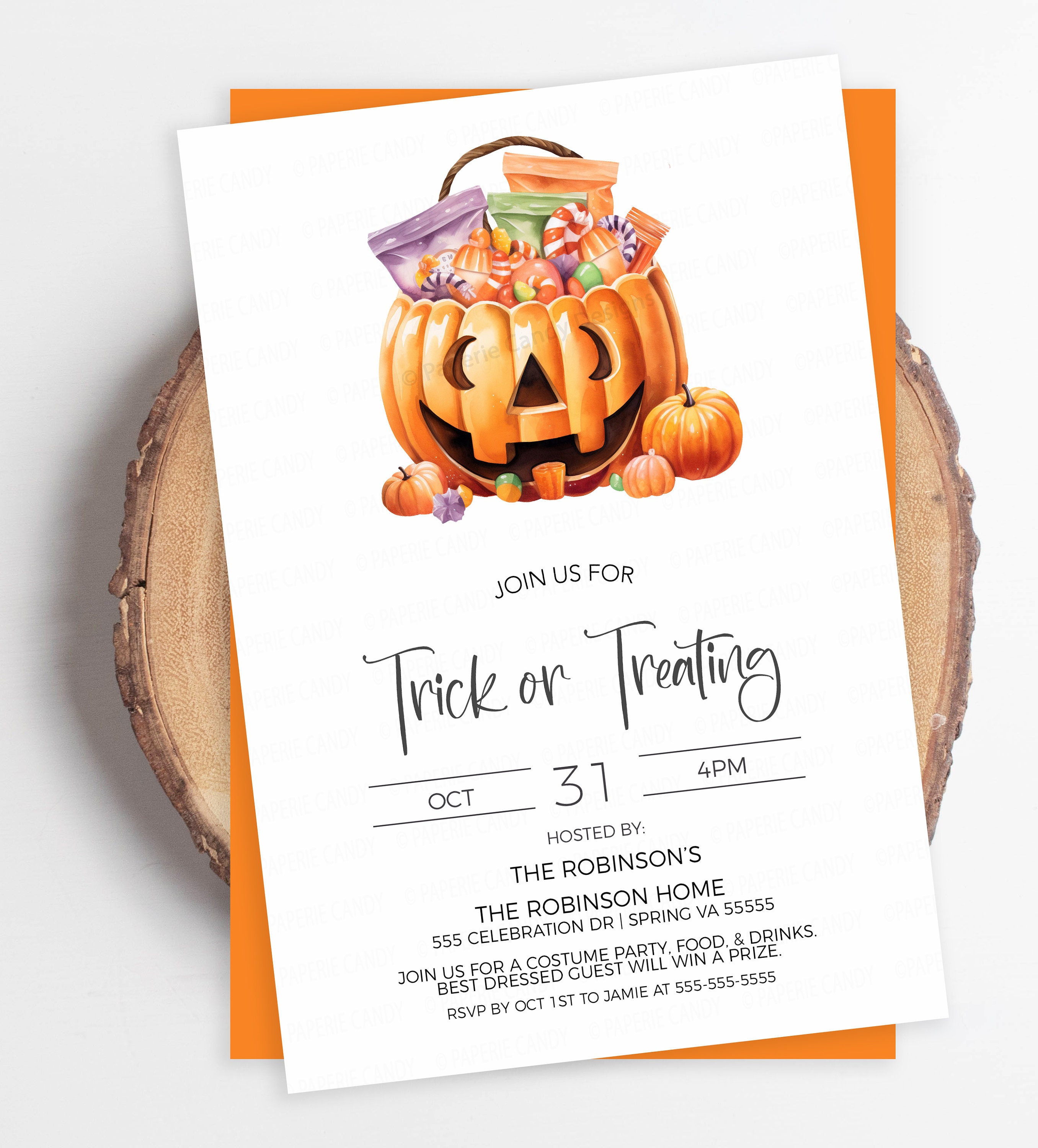 Halloween Trick or Treating Party Invitation, Halloween Trick or Treat ...