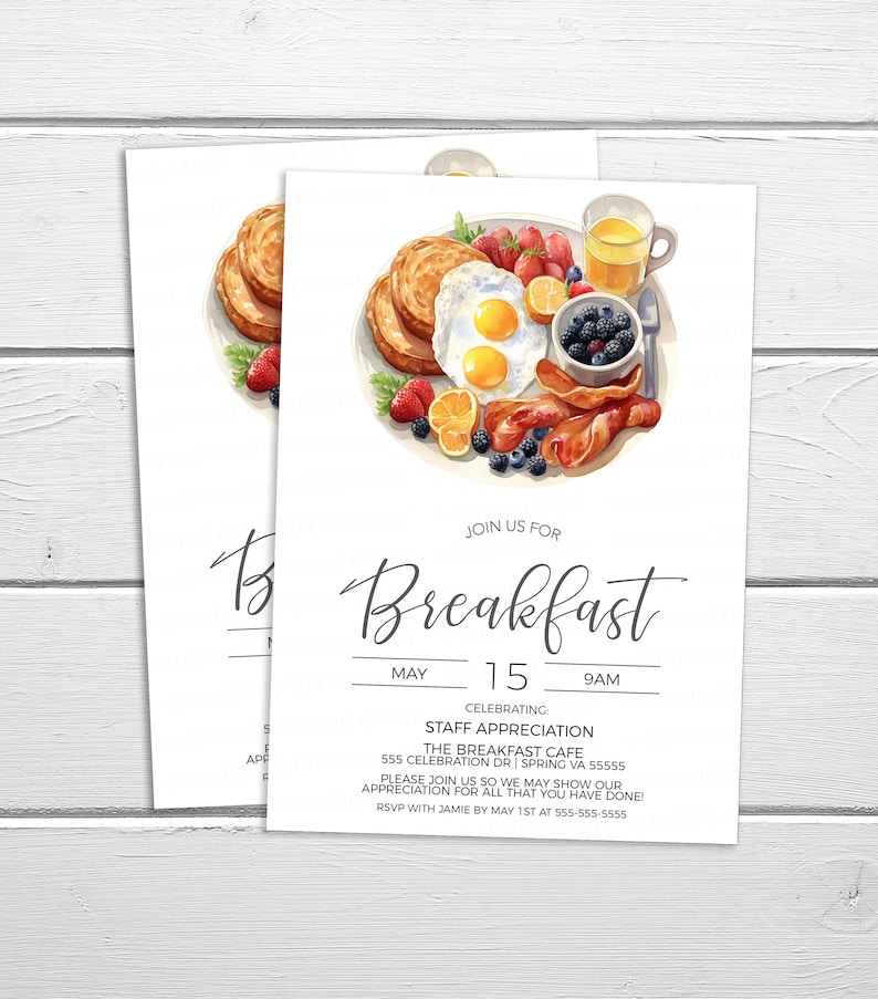 Breakfast Invitation Staff Employee Appreciation Breakfast - Etsy