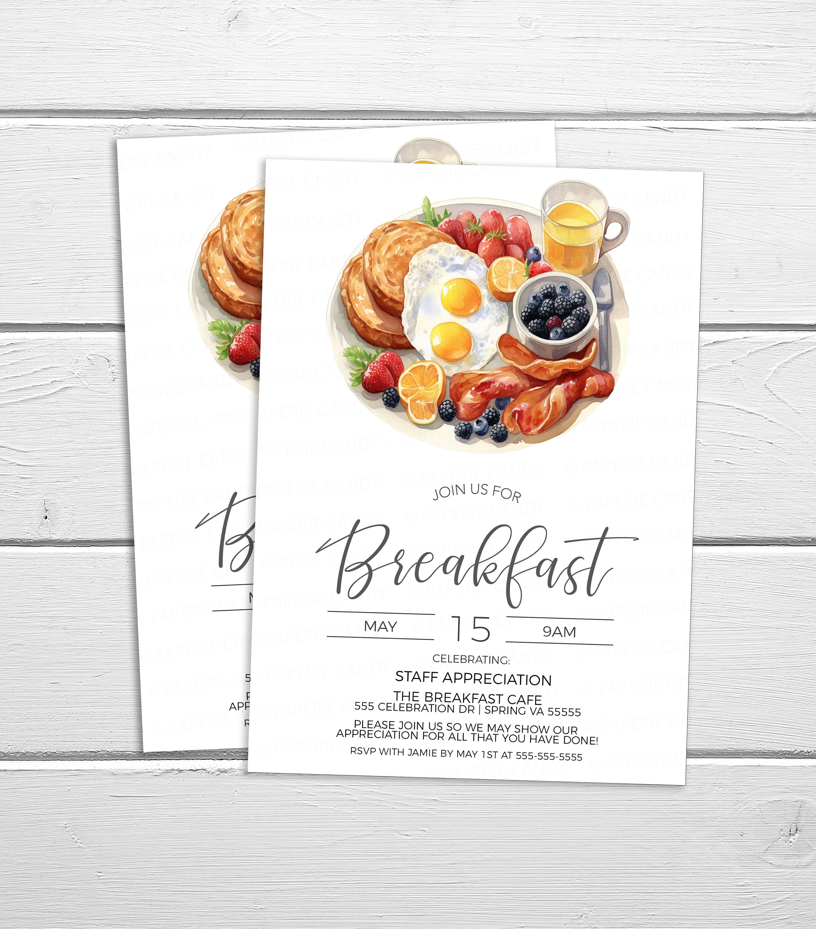 Breakfast Invitation, Staff Employee Appreciation Breakfast Invite ...