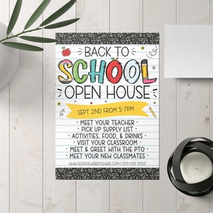 School Open House Flyer, Back to School Meeting, New Students ...
