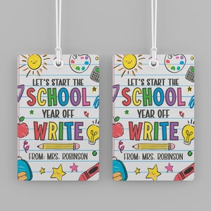 Back to School Gift Tags, Let's Start the Year off Write, School ...