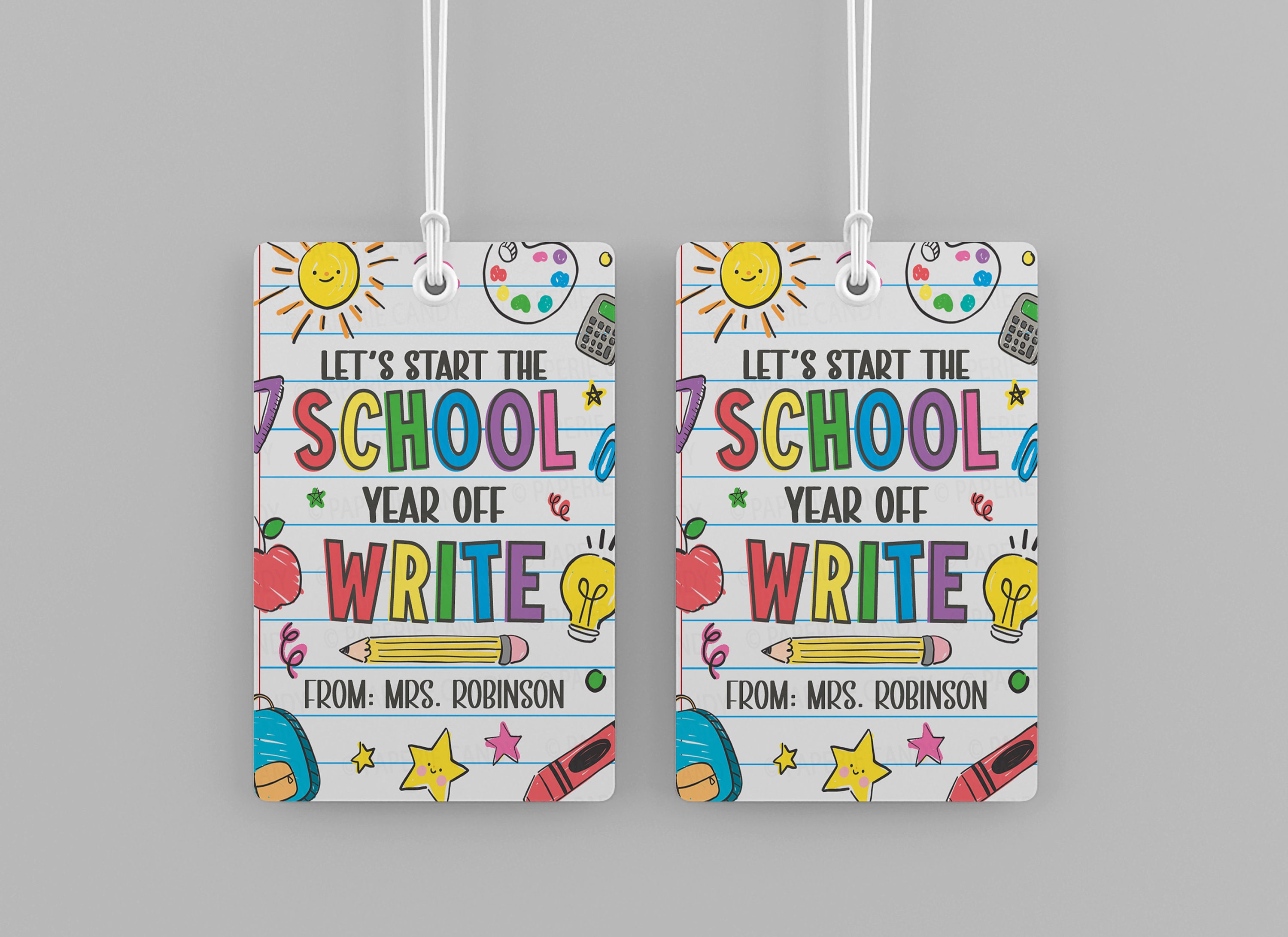 Back to School Gift Tags Let's Start the Year off Write - Etsy