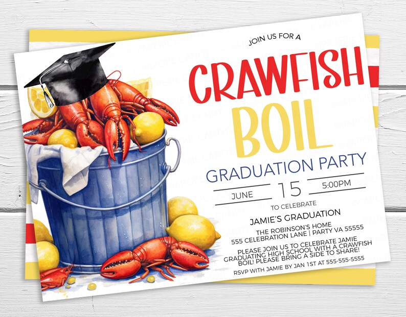 Crawfish Boil Graduation Invitation Crawfish Boil Grad - Etsy