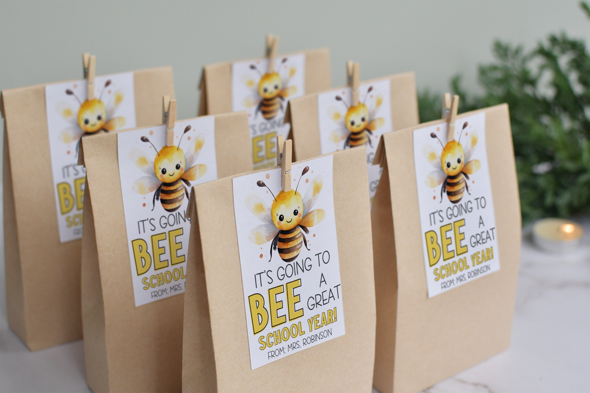 Bee Back to School Gift Tag, First Day, Going to Bee A Great School ...