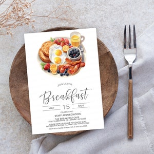 Breakfast Invitation, Staff Employee Appreciation Breakfast Invite ...