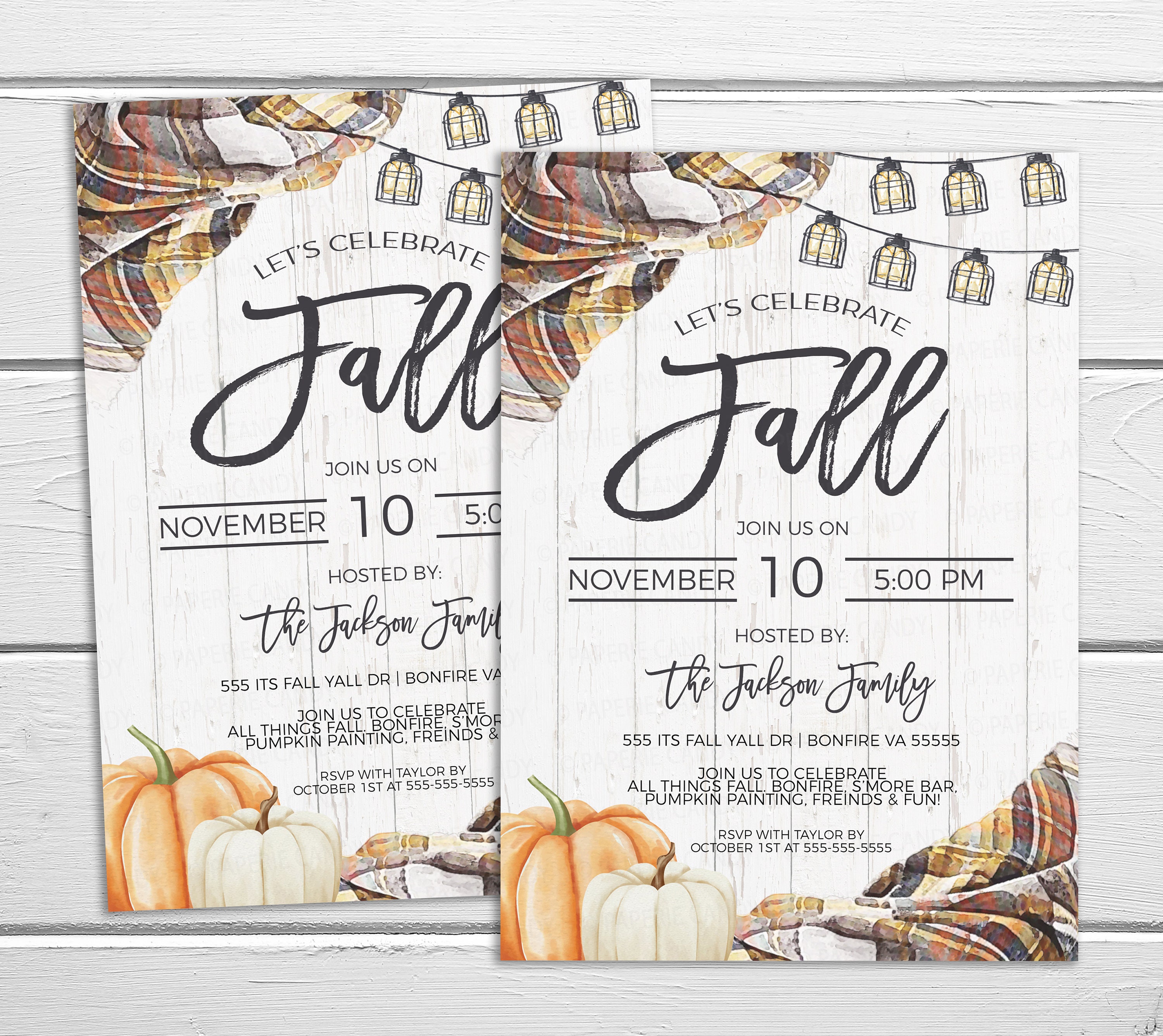 Fall Celebration Invitation, Autumn Neighborhood Fall Fest Party Invite ...