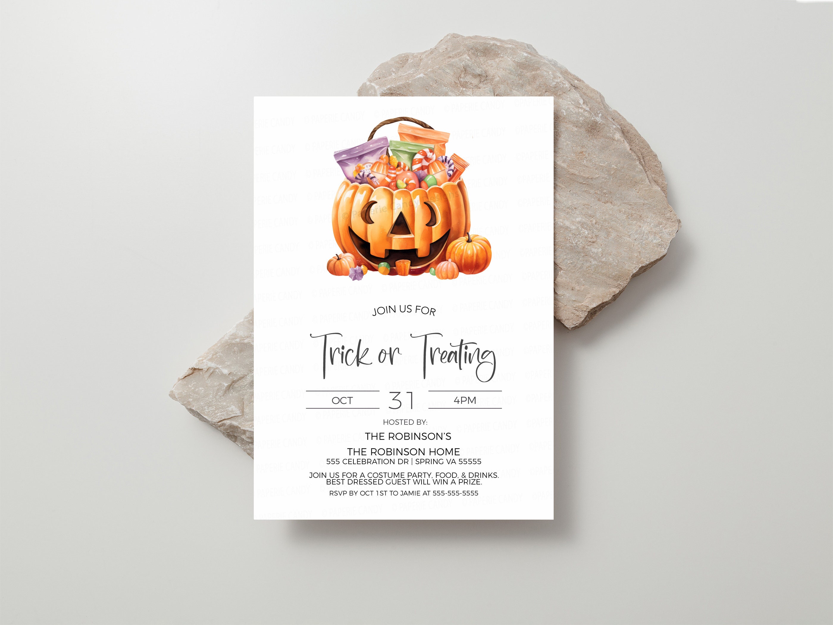 Halloween Trick or Treating Party Invitation, Halloween Trick or Treat ...