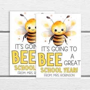 Bee Back to School Gift Tag, First Day, Going to Bee A Great School ...