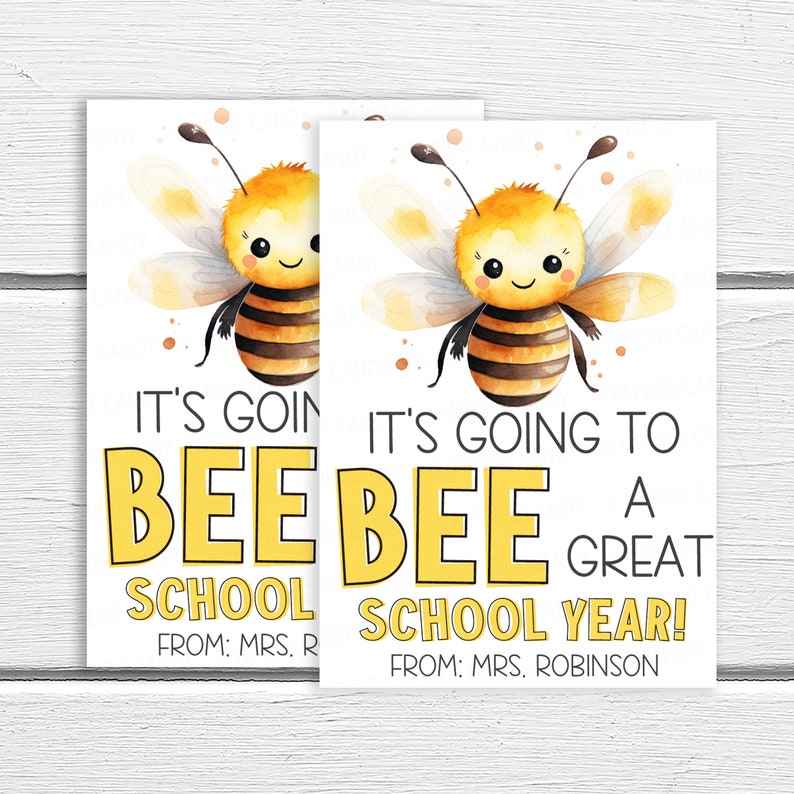 Bee Back to School Gift Tag First Day Going to Bee A Great - Etsy