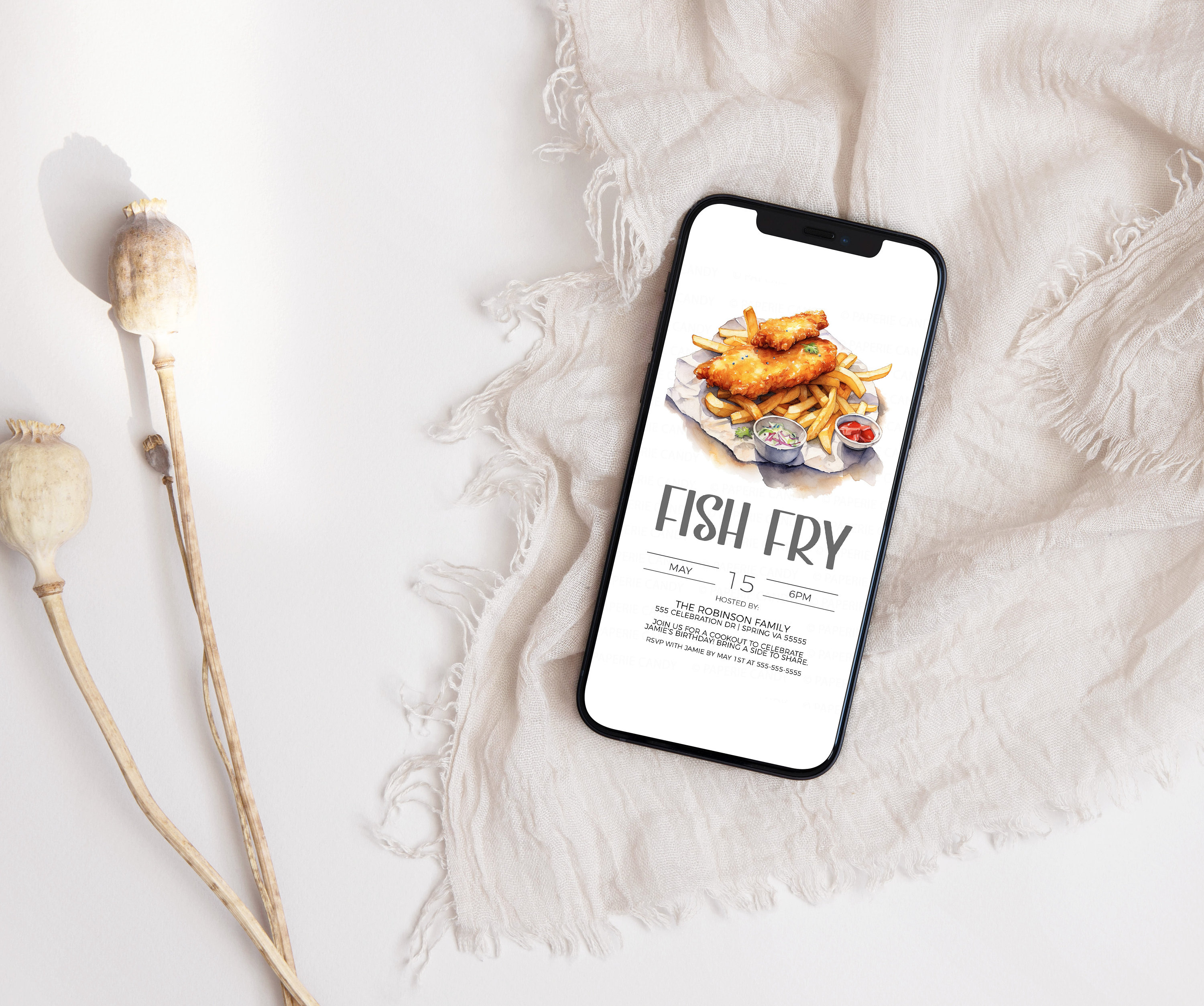 Fish Fry Invitation Fish and Chips Invite Seafood Birthday - Etsy