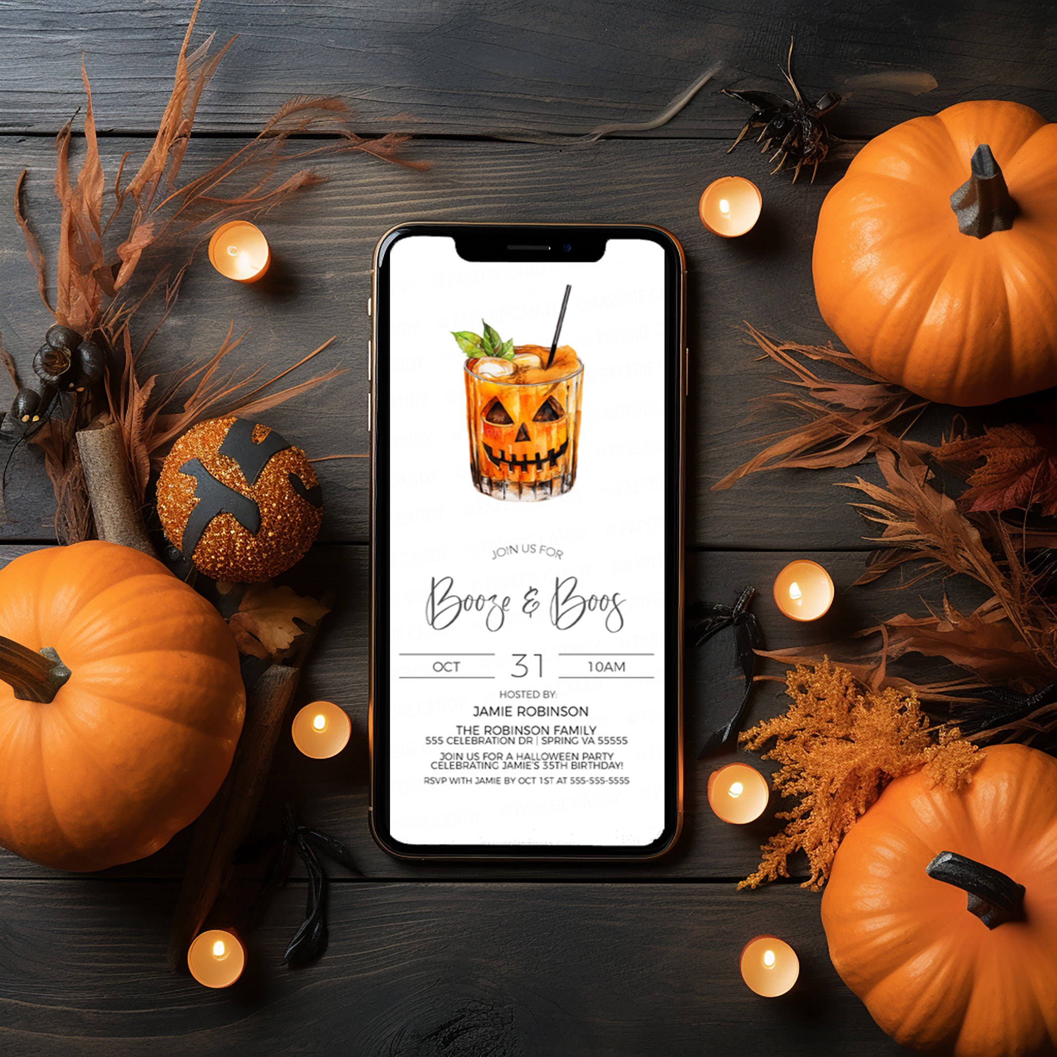 Halloween Booze and Boos Invitation Cocktail Costume Party - Etsy