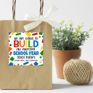 Back to School Building Blocks Gift Tag, Build an Awesome Year Together ...