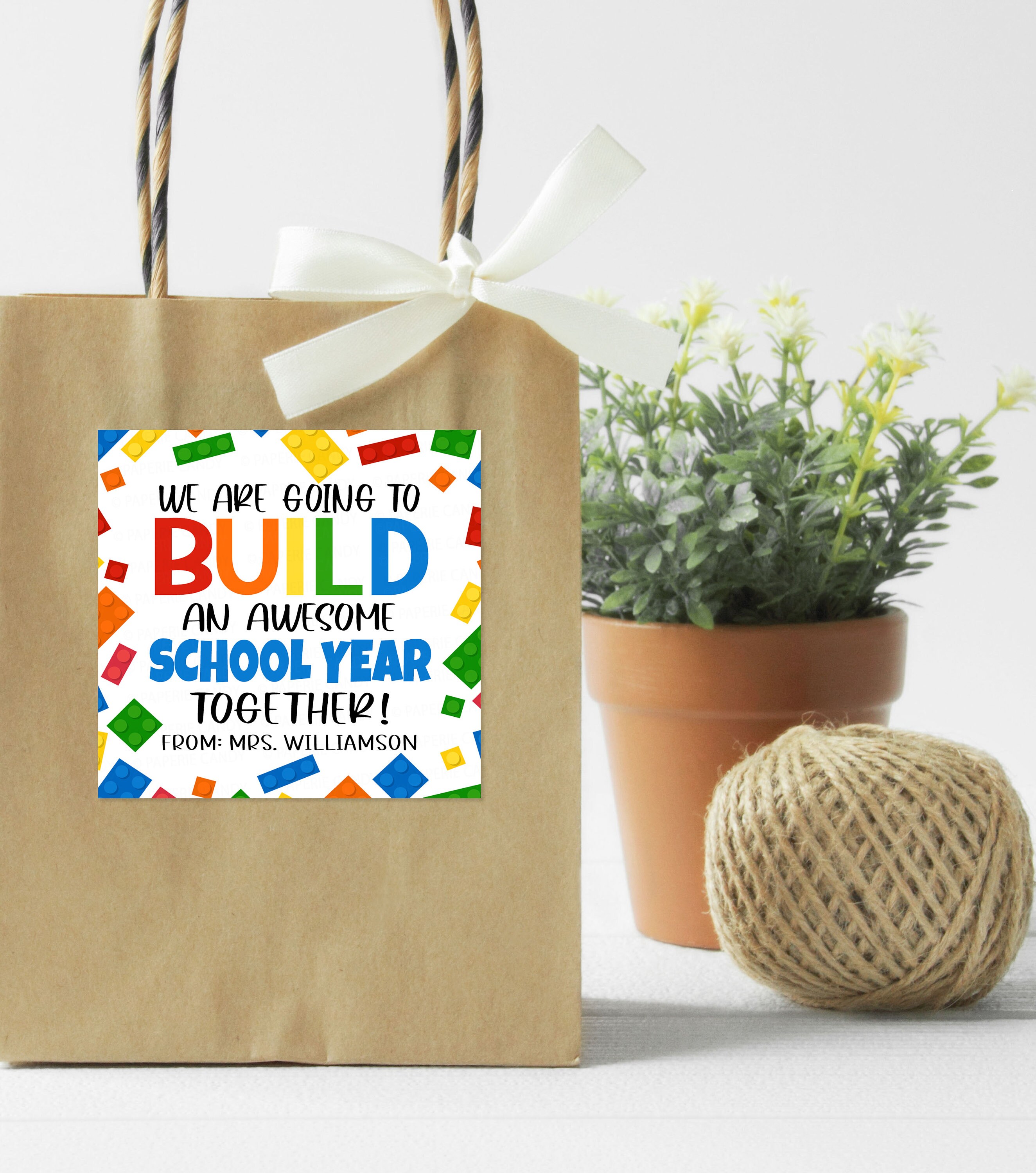 Back to School Building Blocks Gift Tag, Build an Awesome Year Together ...