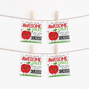 Apple Sauce Gift Tag, Awesome Sauce Back to School, Apple Sauce Squeeze ...