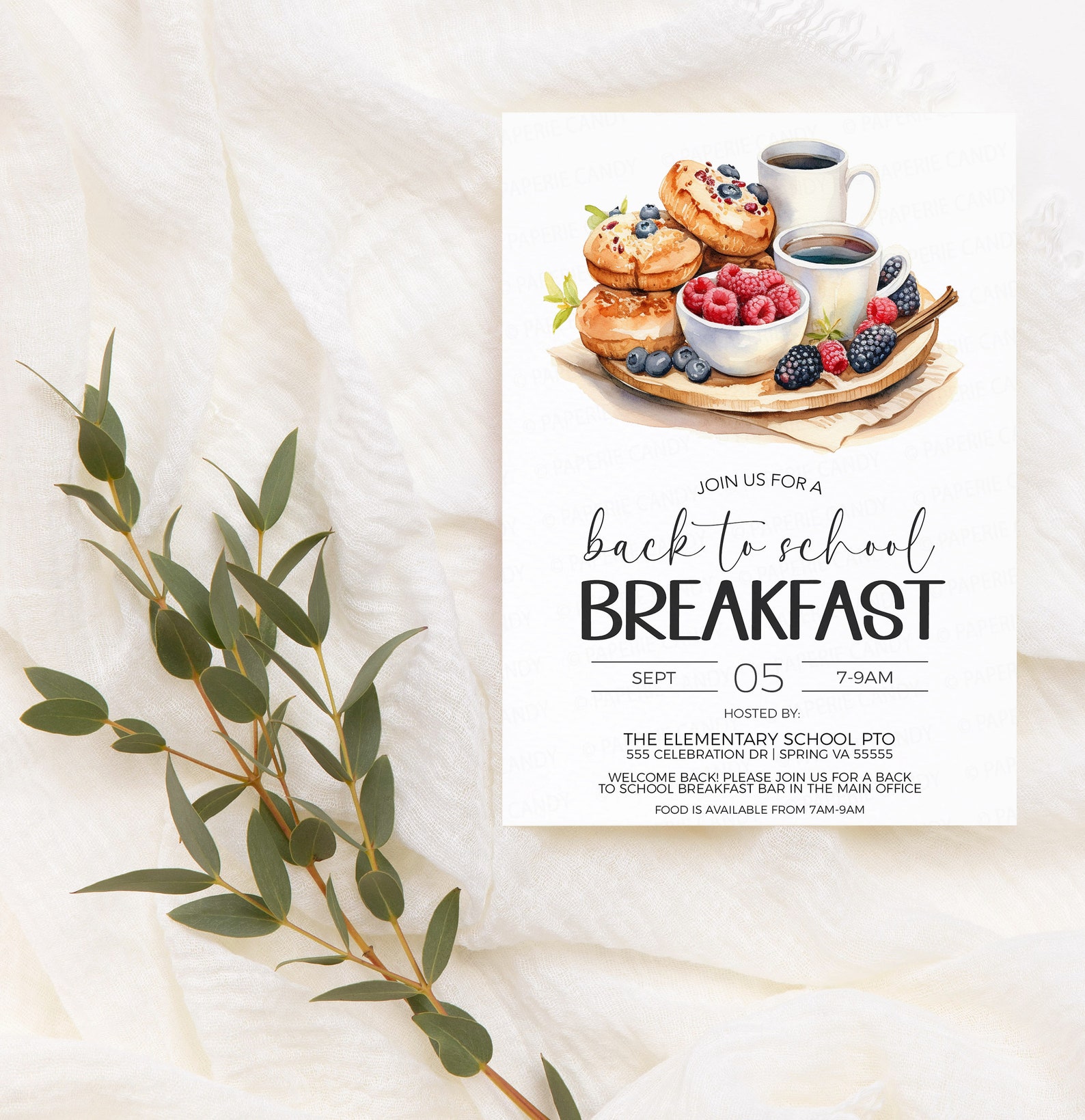 Back to School Breakfast Invitation, Welcome Back Breakfast Invite, 1st ...