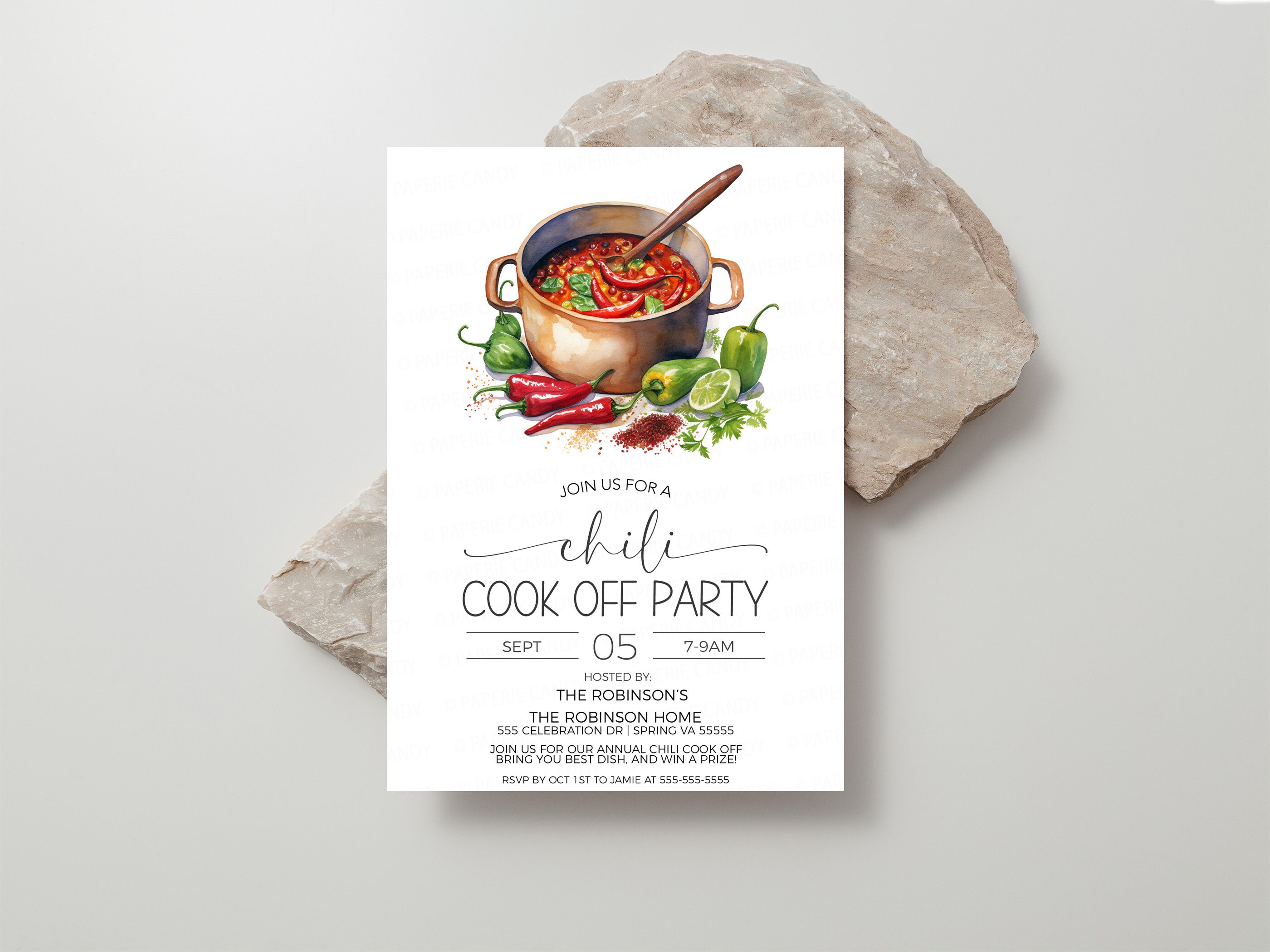 Chili Cook off Invitation, Chili Cook-off Tasting Competition Invite ...