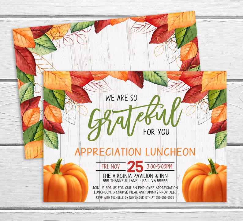 Fall Appreciation Invitation Employee Staff Volunteer School - Etsy