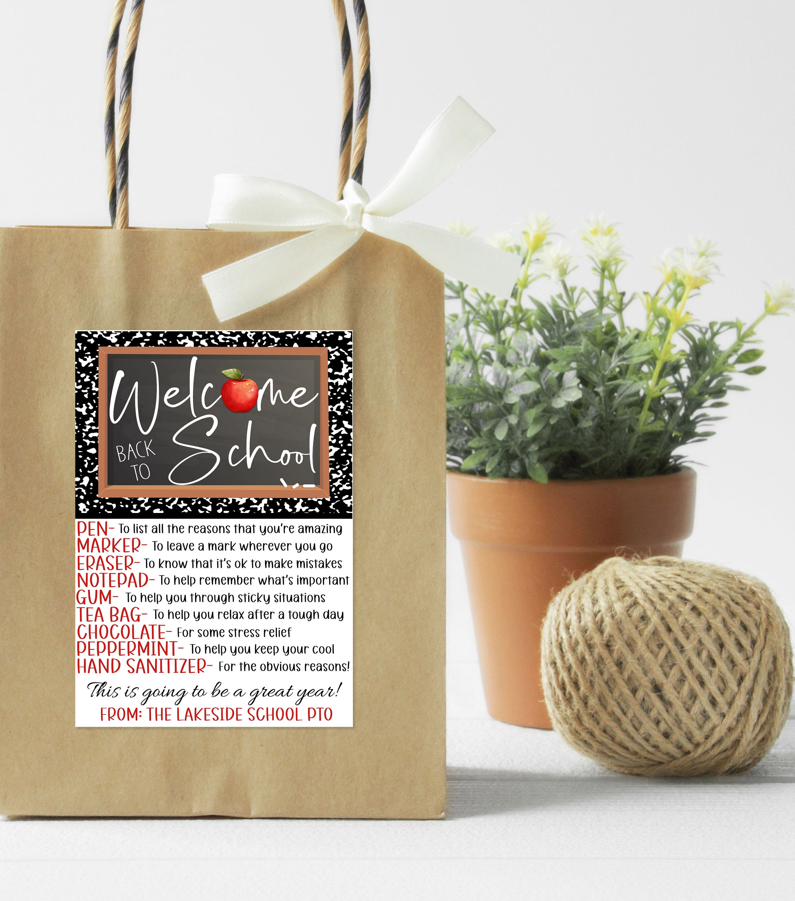 Back to School Survival Kit Gift Tag, Welcome Back First Day, Gift for ...
