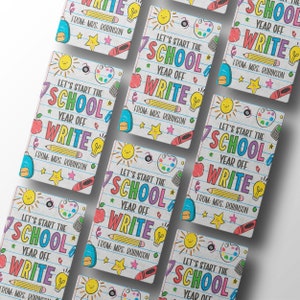 Back to School Gift Tags, Let's Start the Year off Write, School ...