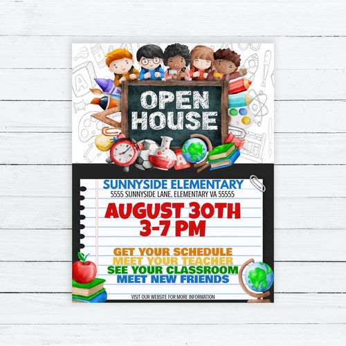 School Open House Flyer Editable Back to School Invite Meet - Etsy