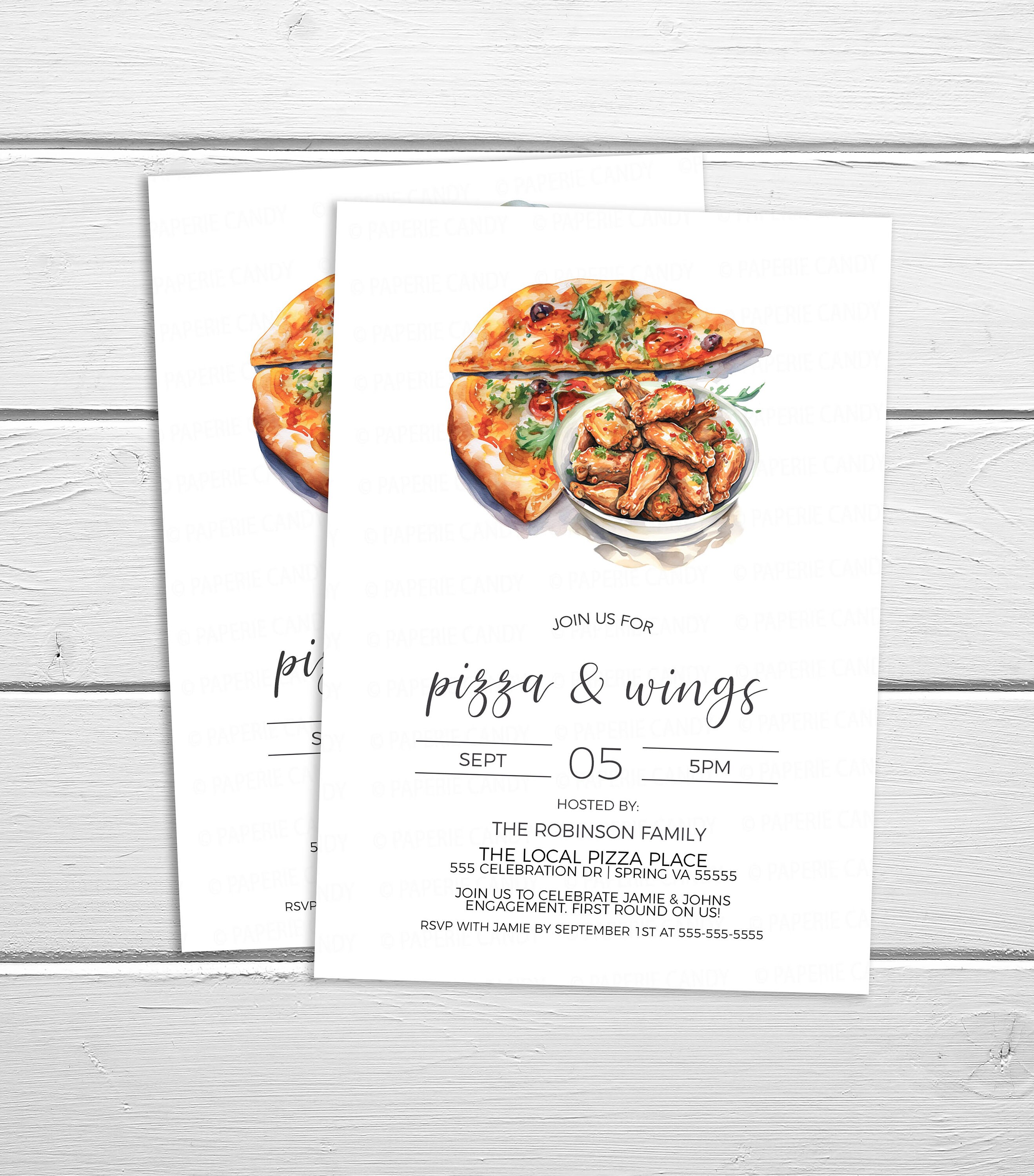 Pizza & Wings Invitation Pizza Wings Invite Couples Shower - Etsy