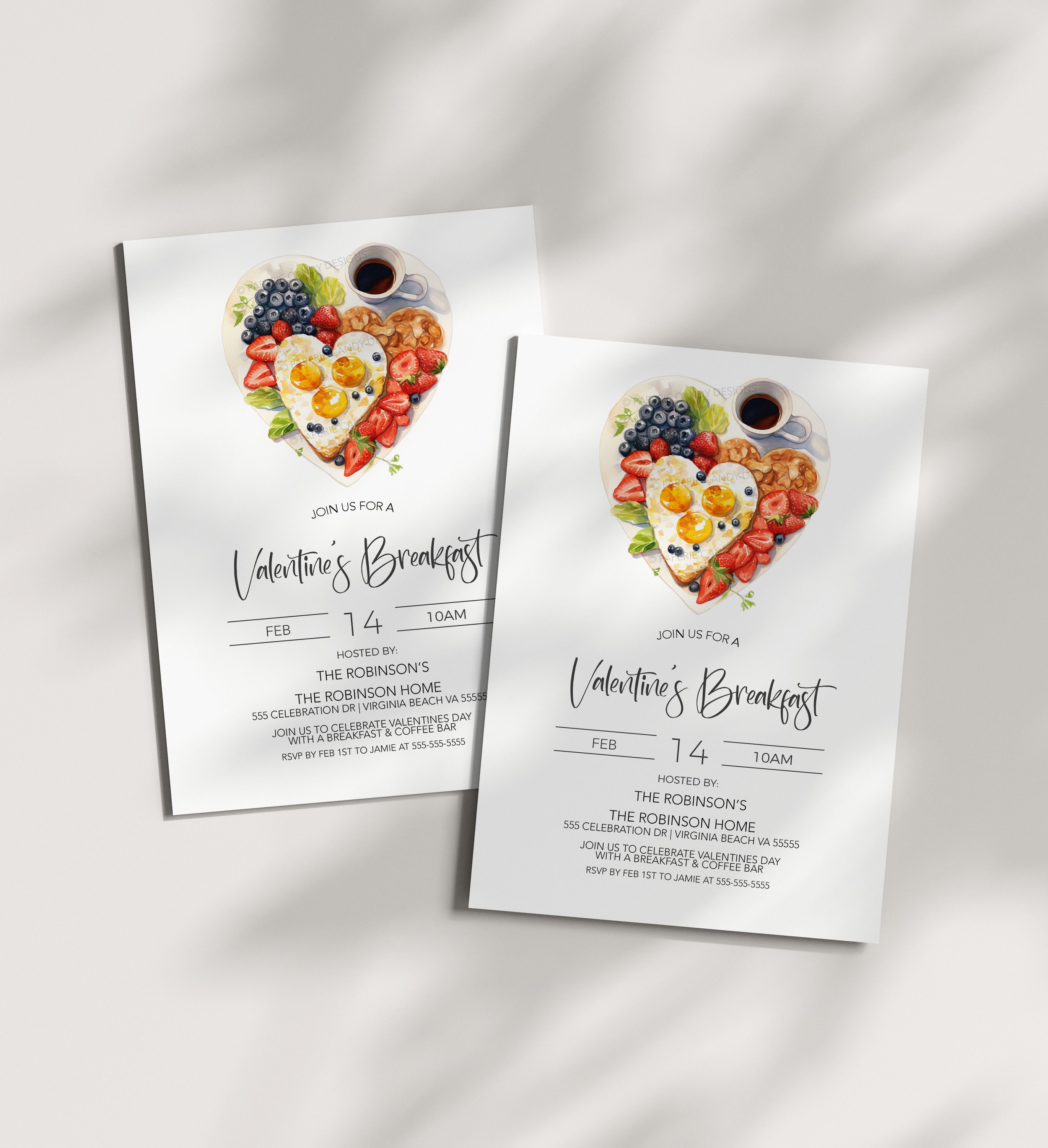 Valentine's Day Breakfast Invitation, Editable Galentine's Brunch ...