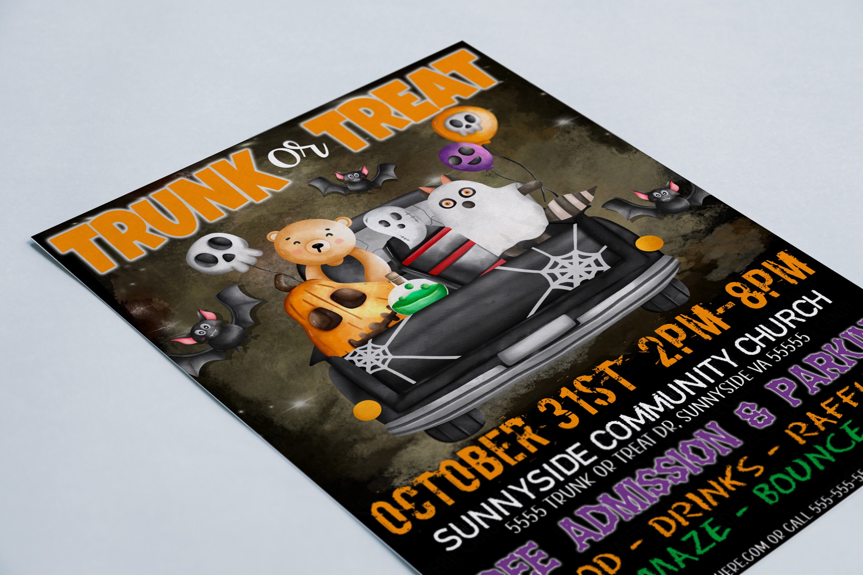 Trunk or Treat Flyer Invitation Halloween Fall Festival - Etsy
