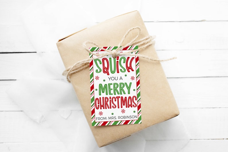 Christmas Squishies Gift Tag, Squish You A Merry Christmas, Gift for ...