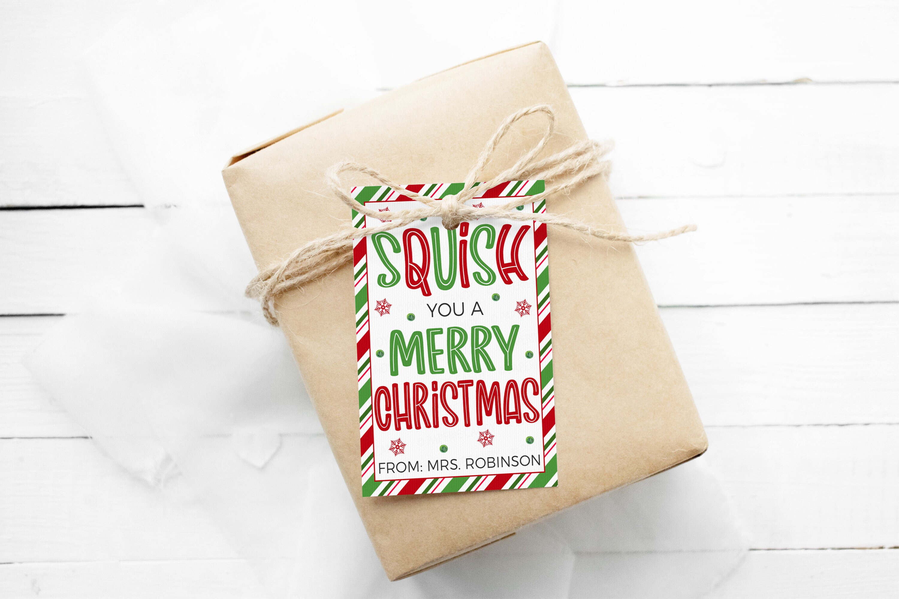 Christmas Squishies Gift Tag, Squish You A Merry Christmas, Gift for ...