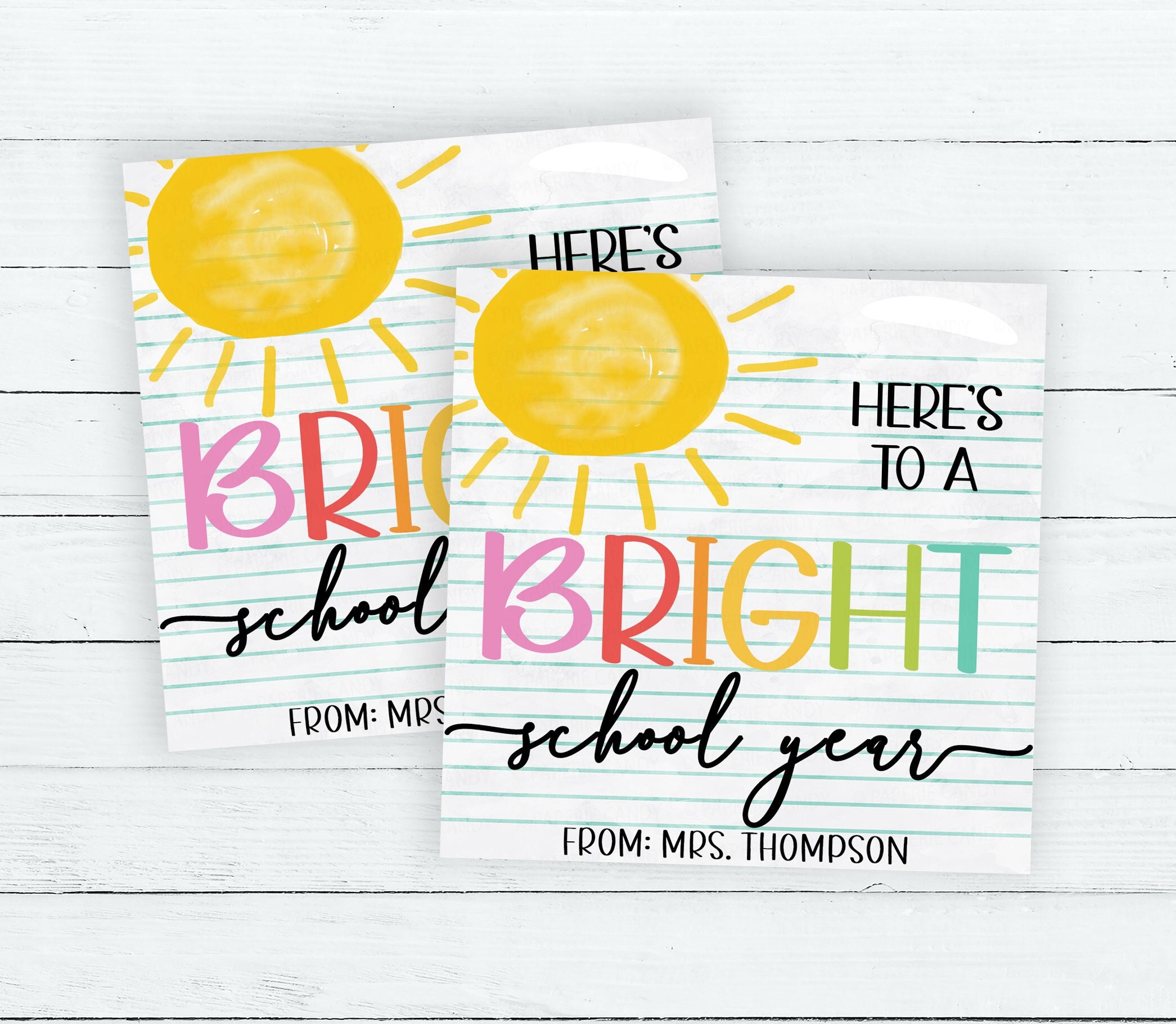 Back to School Gift Tag Bright School Year First Day of - Etsy
