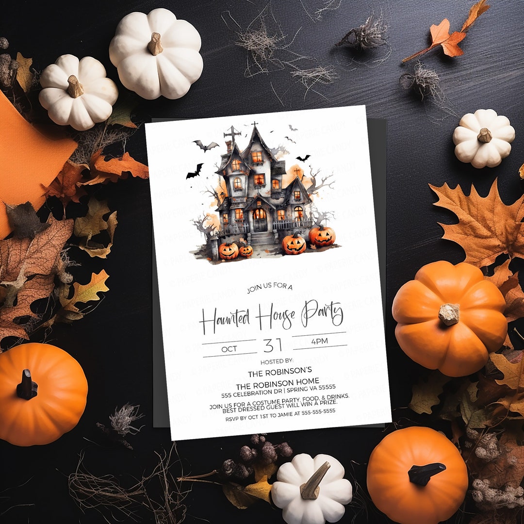 Halloween Haunted House Invitation, Home Spooky Home Invite, Costume ...
