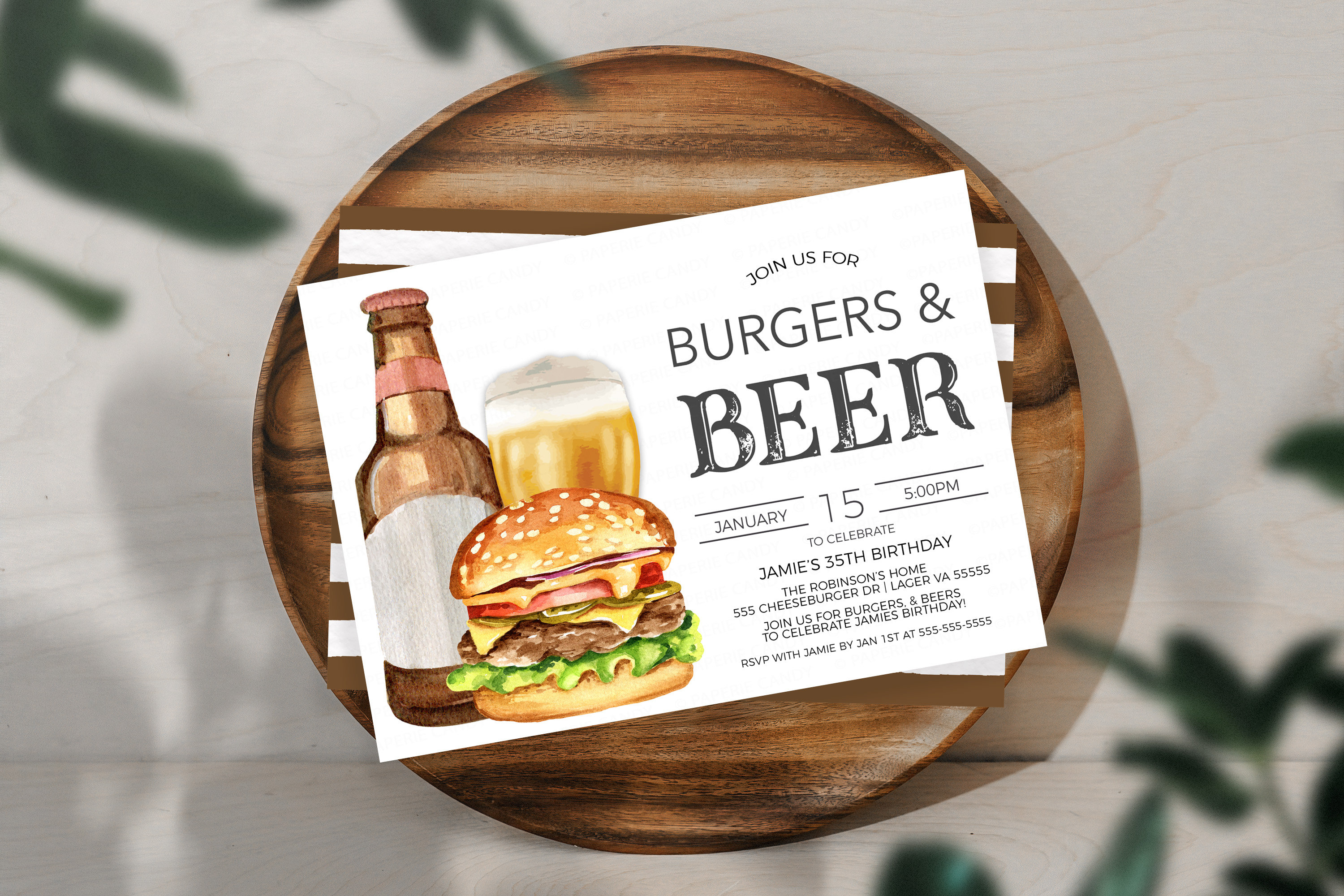 Burger and Beer Invitation Burgers Brews Invite Burger Beers - Etsy