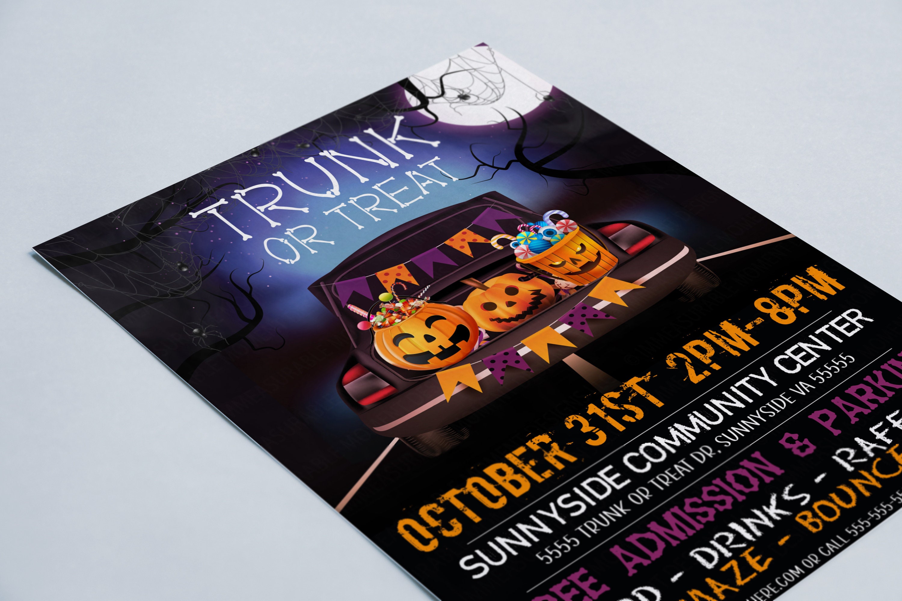 Trunk or Treat Flyer Invitation Halloween Fall Festival - Etsy
