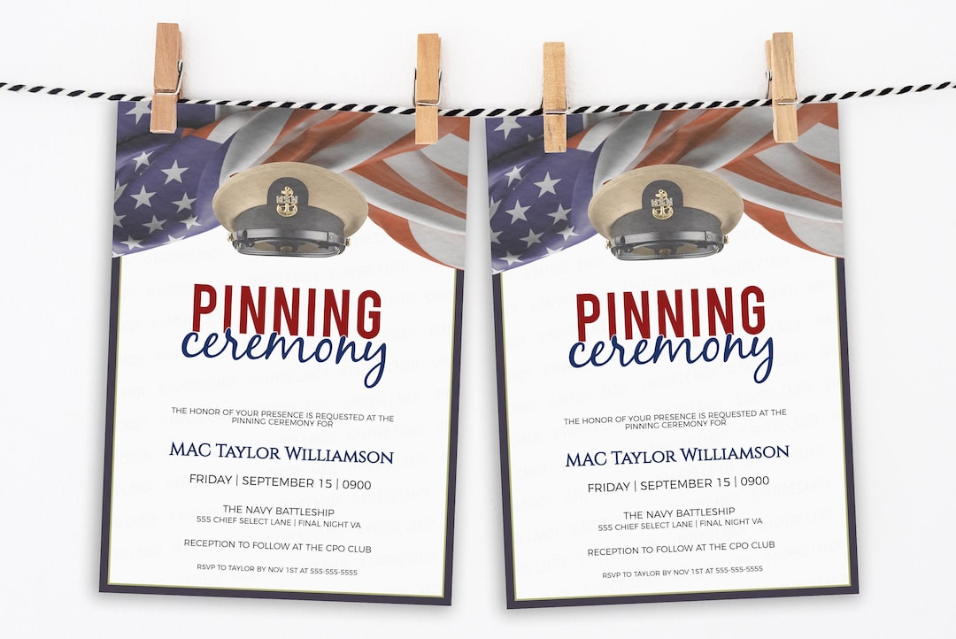 Editable CPO Pinning Ceremony Invitation, E7 Chief Petty Officer Select ...