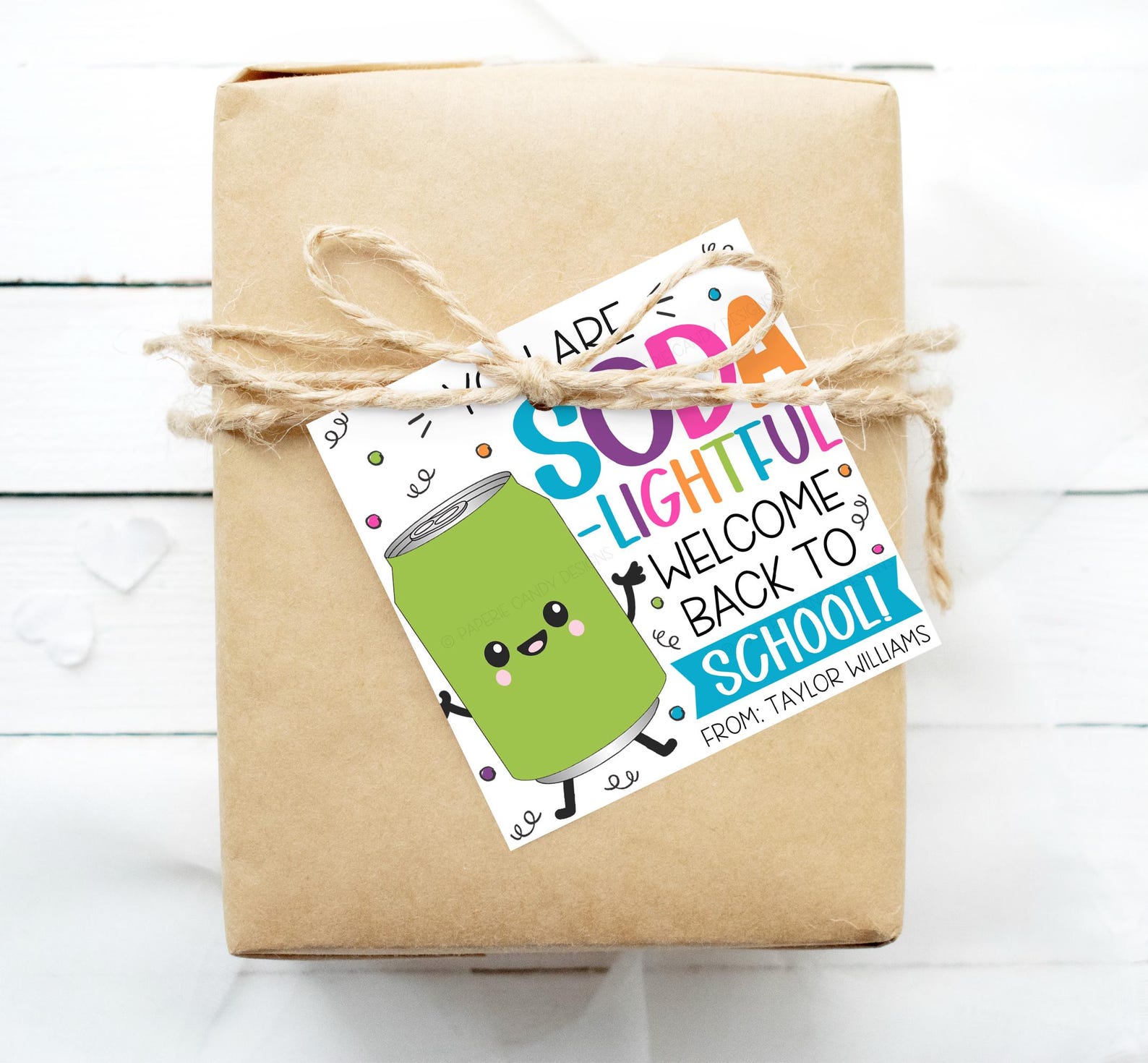 Back to School Soda Gift Tags, Soda-lightful First Day, Welcome Back to ...