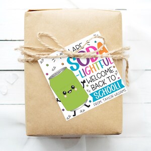 Back to School Soda Gift Tags, Soda-lightful First Day, Welcome Back to ...