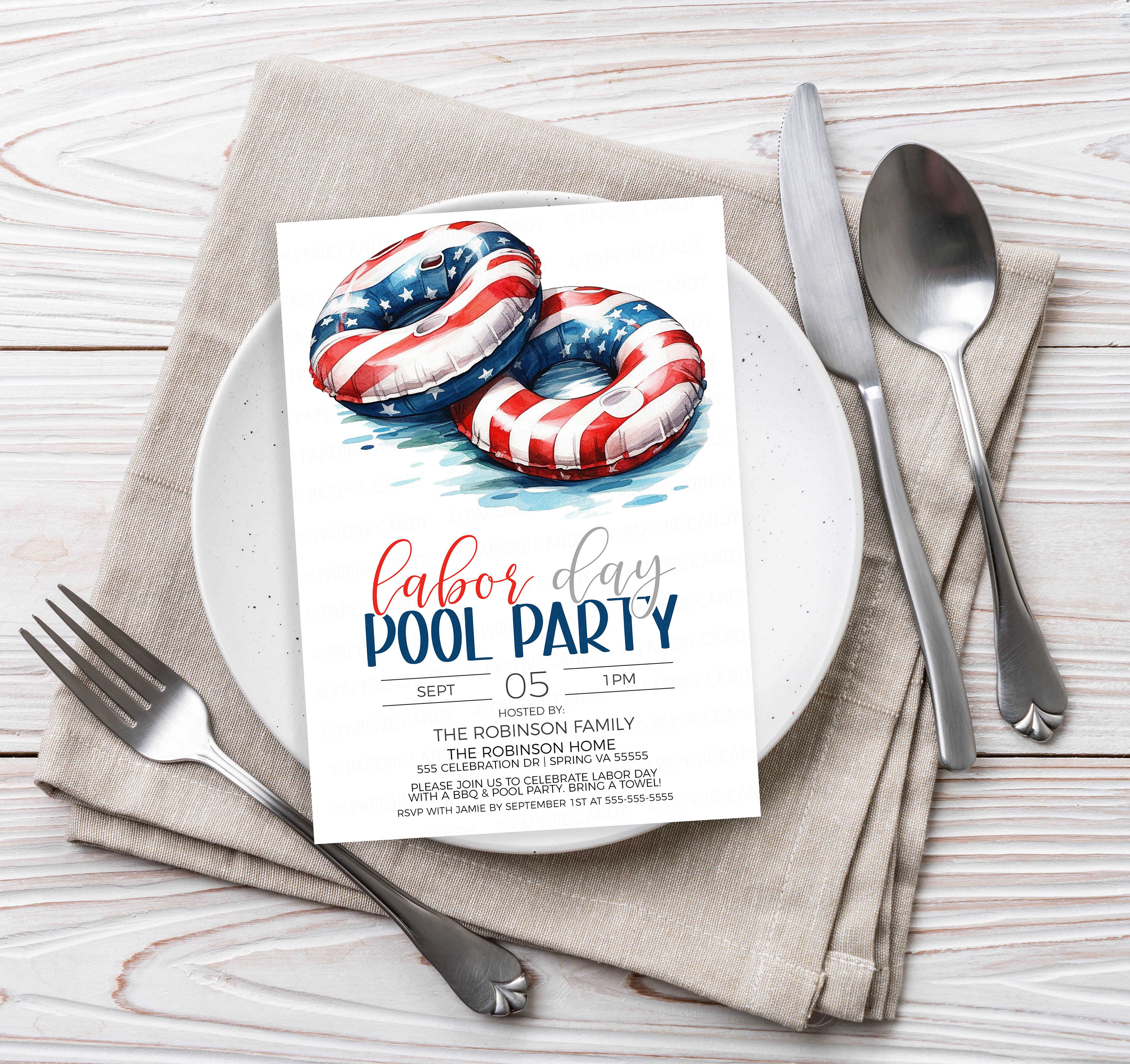 Labor Day Pool Party Invitation Labor Day Pool Invite Labor - Etsy