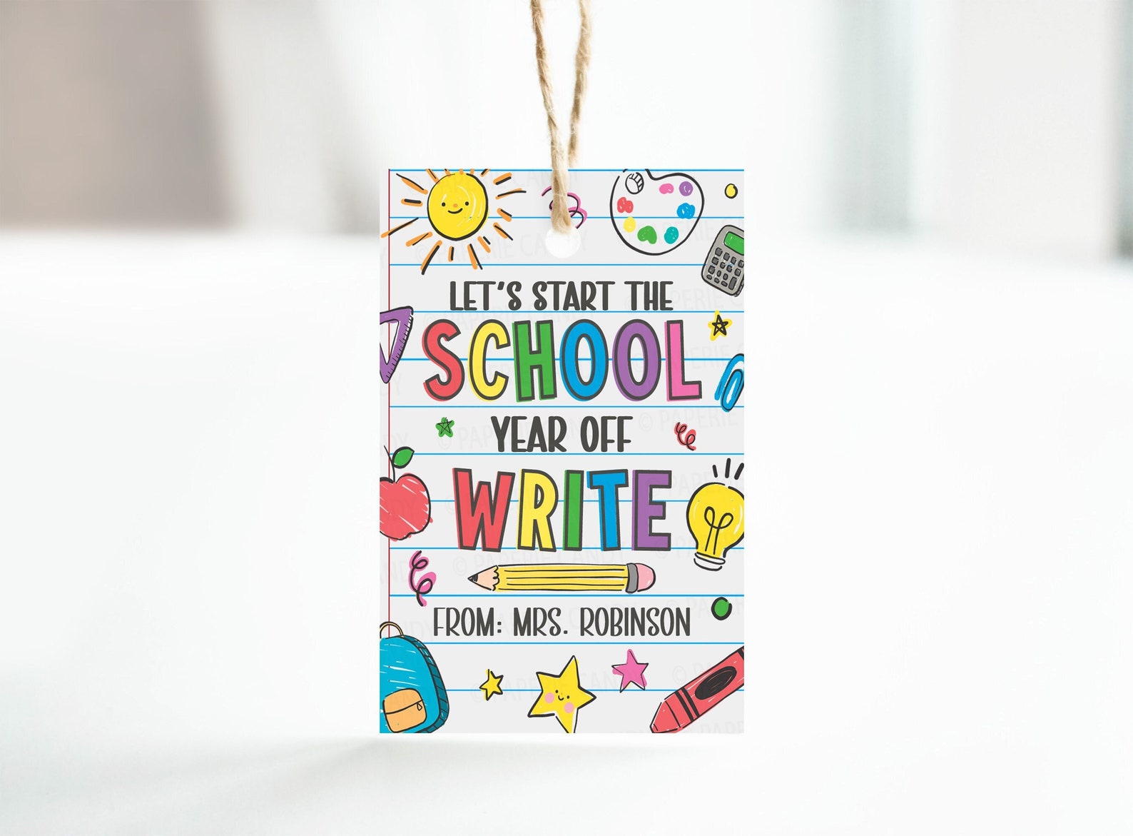 Back to School Gift Tags Let's Start the Year off Write - Etsy