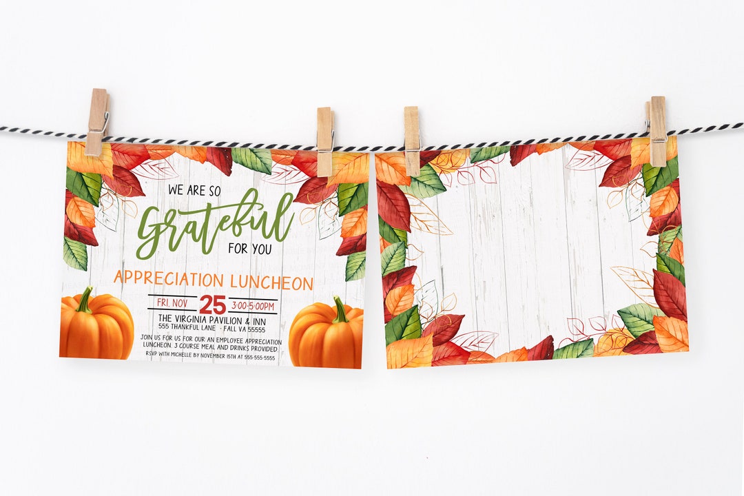 Fall Appreciation Invitation, Employee Staff Volunteer School PTA PTO ...