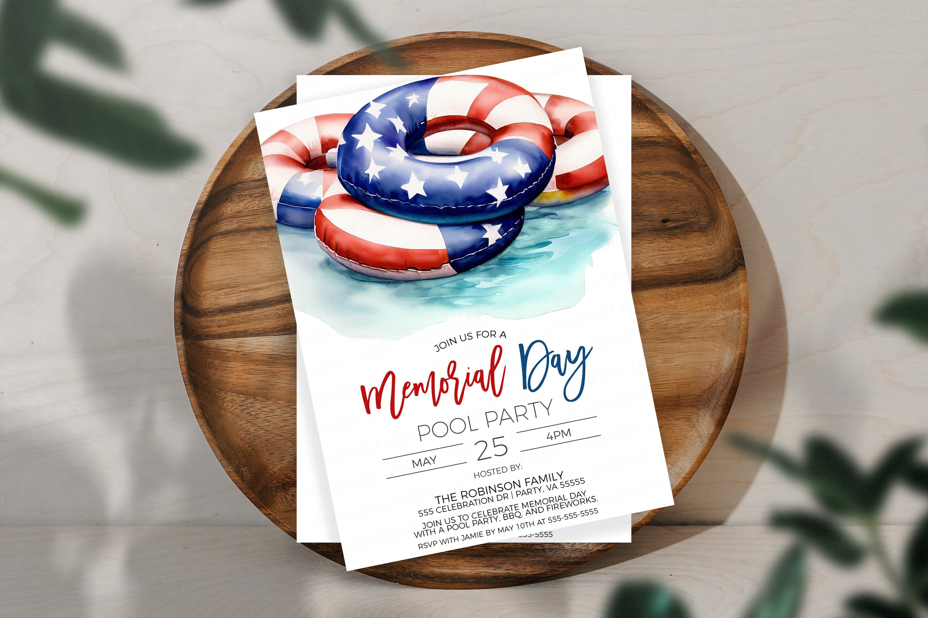Memorial Day Pool Party Invitation Memorial Day Pool Invite - Etsy