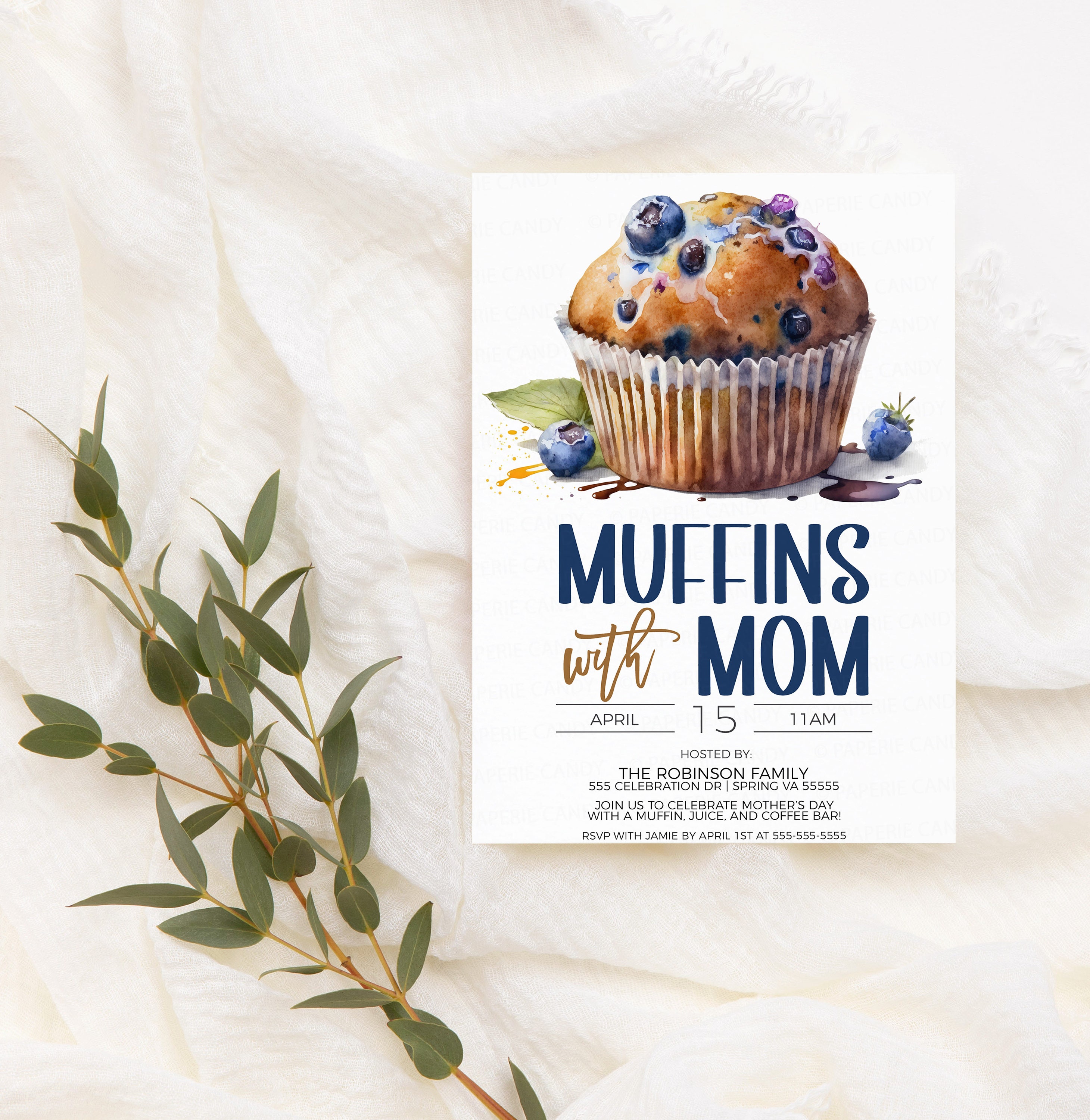 Muffins With Mom Invitation Mother's Day Muffin Invite - Etsy